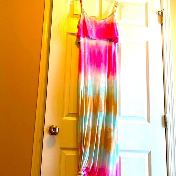 Mono B | Dresses | Mono B Maxi Tie Dye Dress Option Of Untie Knot Or ...